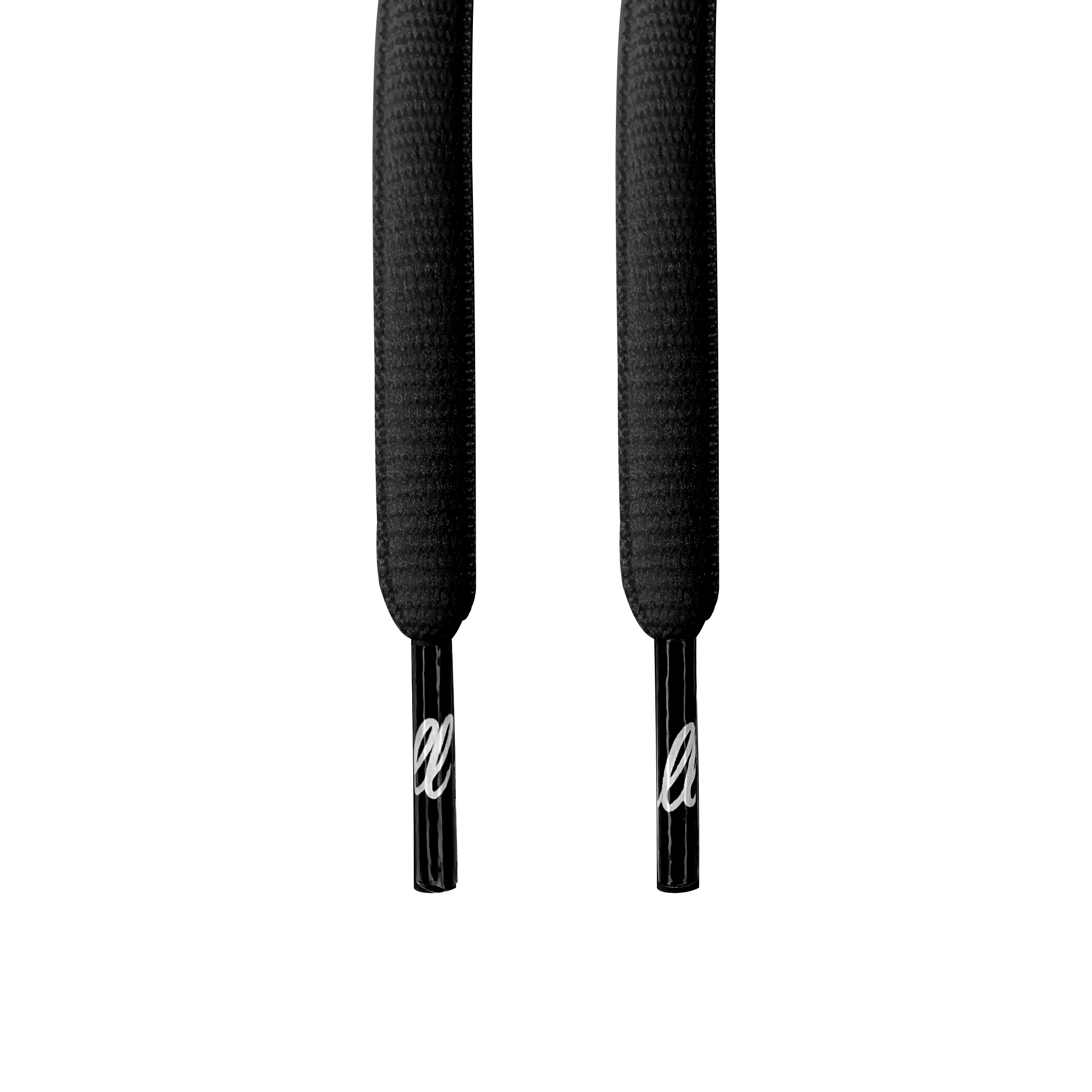 Noir Thick Oval Shoelaces – Looped Laces